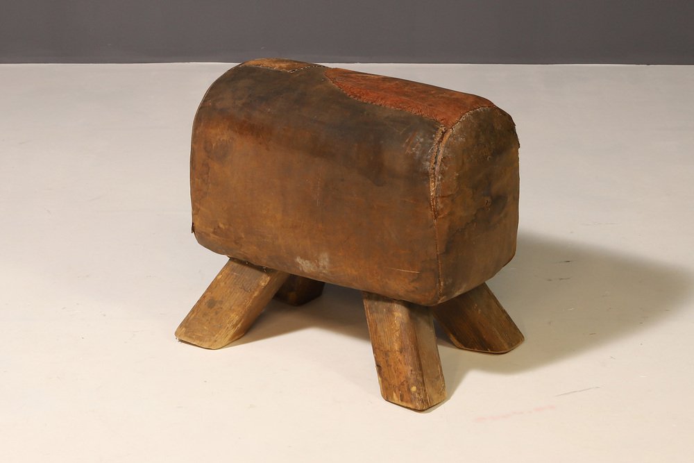 Vintage Leather Gymnastics Stool, Former Czechoslovakia, 1930s for sale ...