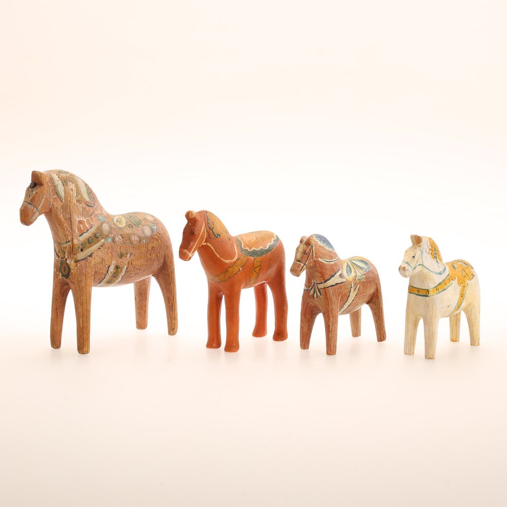 Dala Horses Collection, 1890s, Set of 4 for sale at Pamono