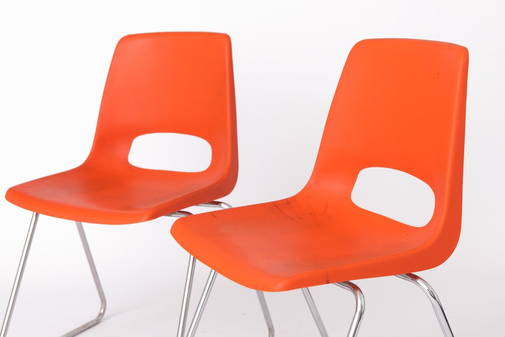 Set of Vintage Plastic Chairs, Netherlands, 1970s for sale at Pamono