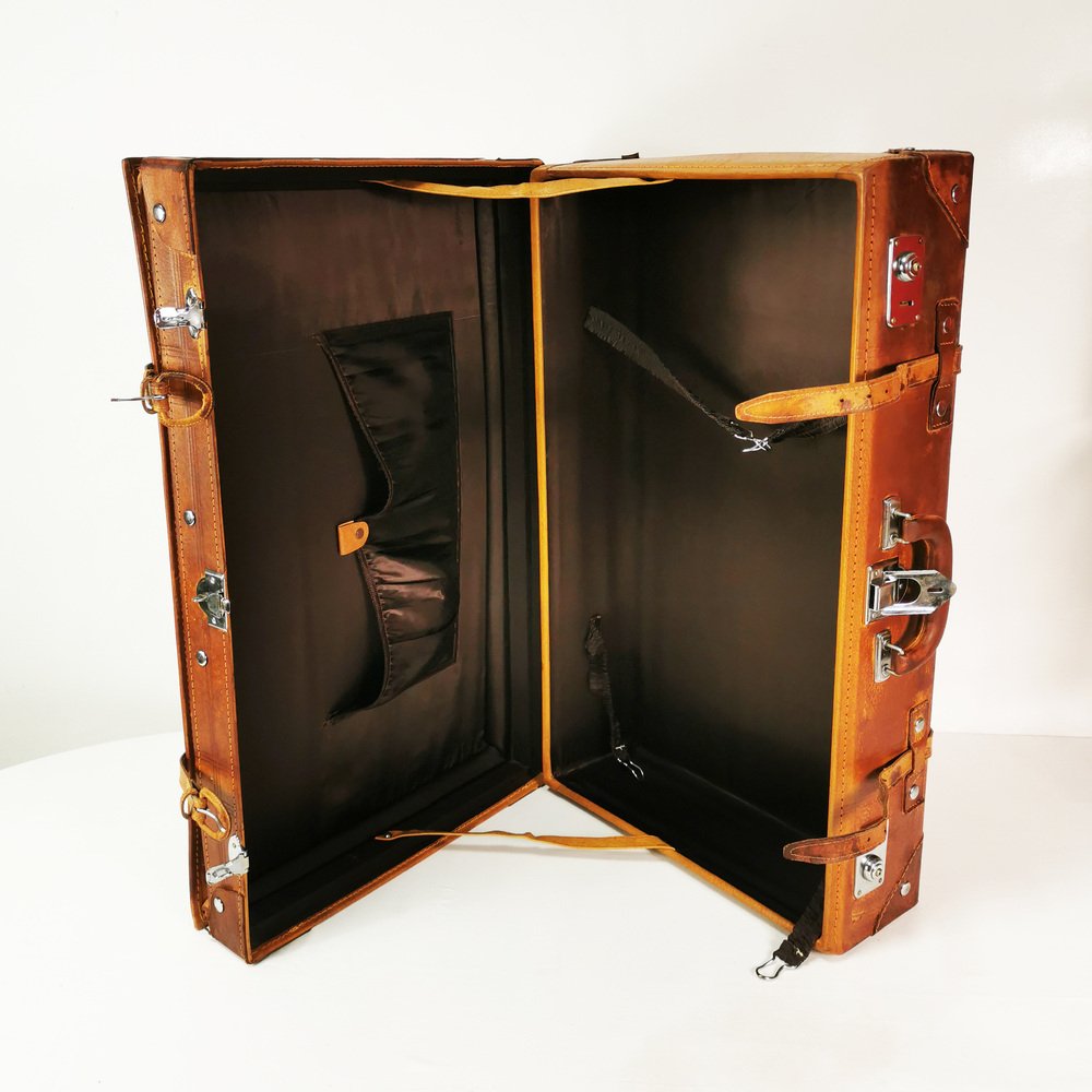 Large Leather Trunk, Germany, 1960s for sale at Pamono