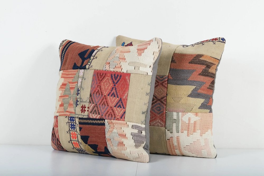Kurdish Hand-Embroidered Cushion Covers, Set of 2 for sale at Pamono