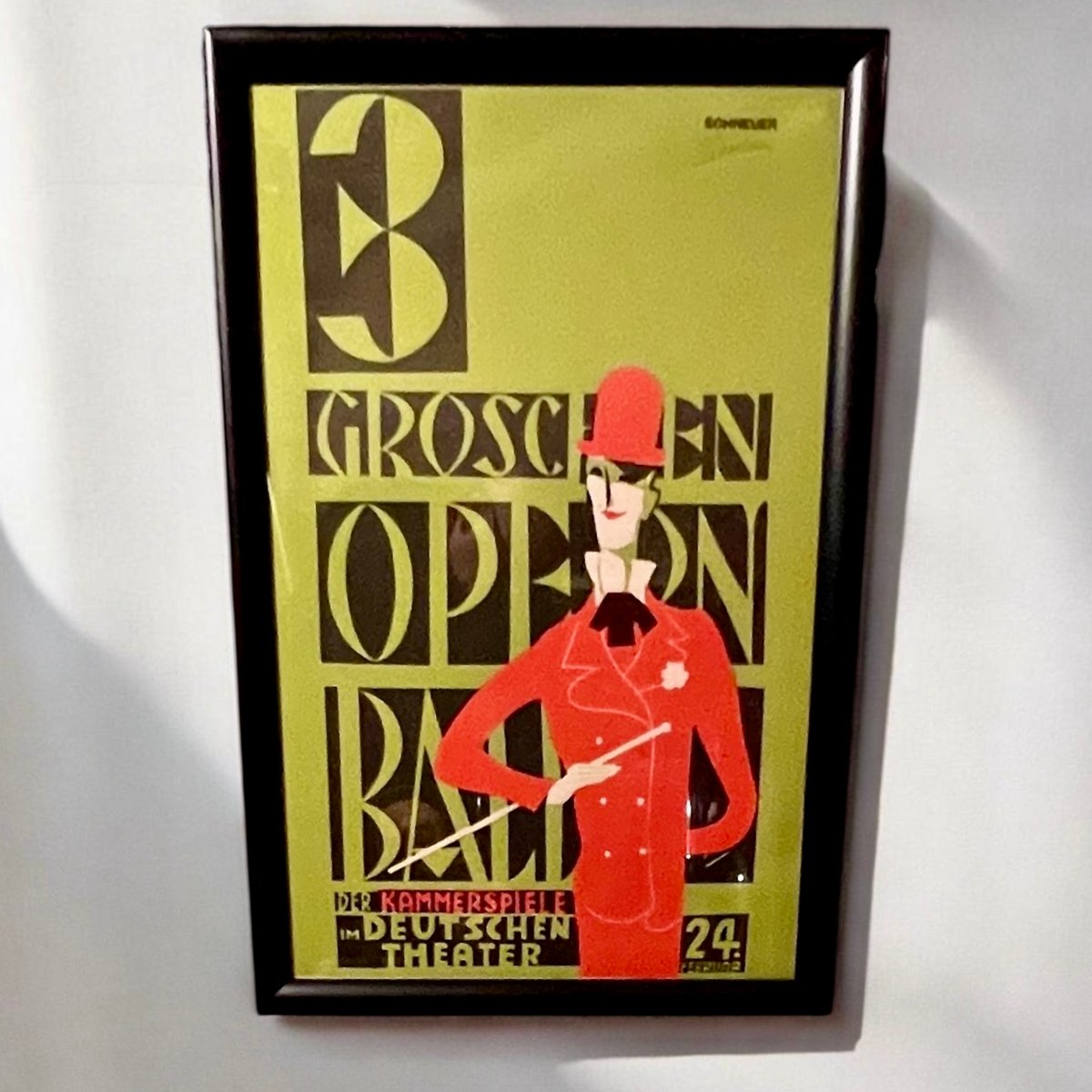 Original Linocut 3-Color Poster for 3 Groschen Opern Ball der ...
