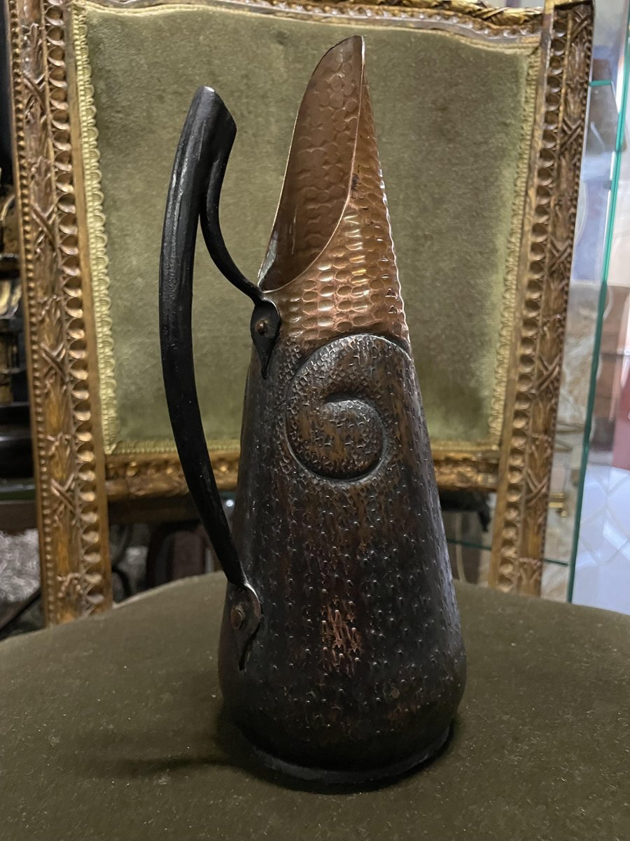 Copper and Sheet Metal Pitcher by Jean Goardère, 1910s for sale at Pamono