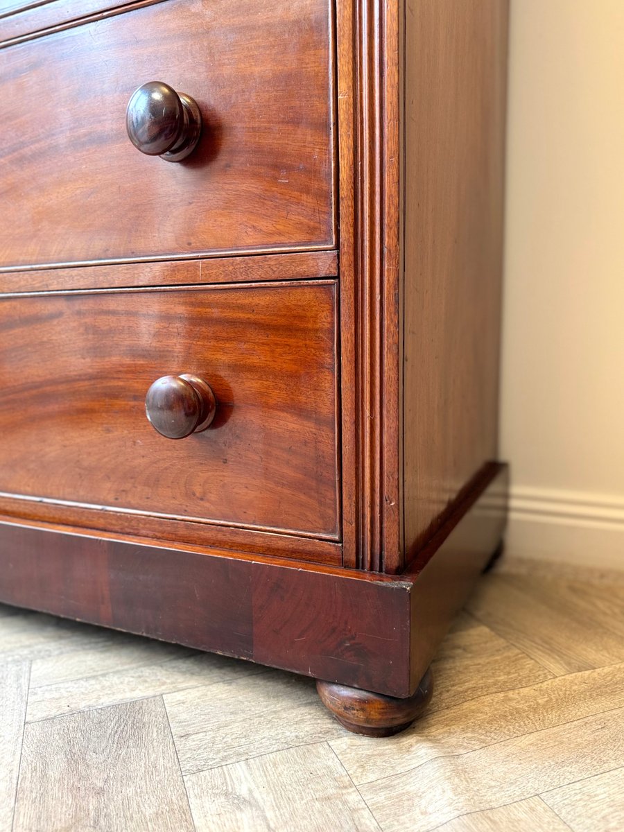 Large Mahogany Chest of Drawers with Original Handles for sale at Pamono