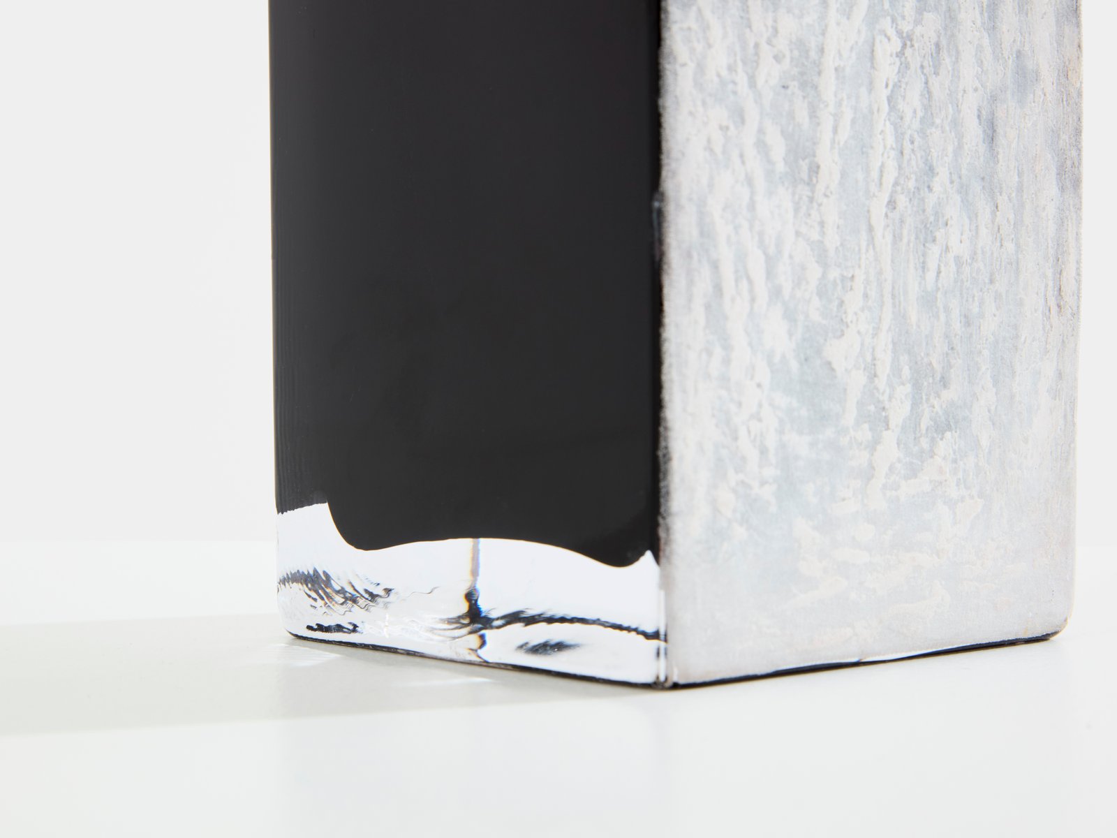 Art Deco White and Black Opaline Glass Vase by Anatole Riecke, 1939 for ...