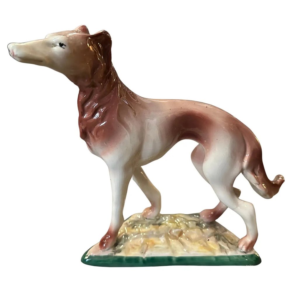 Hand-Crafted and Painted Porcelain Figure of a Greyhound by Elsa ...