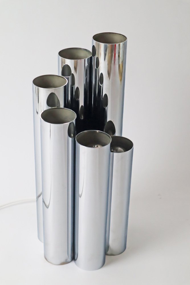 Minimalist Space Age Chrome Tube Lamp attributed to Koch & Lowy, USA ...