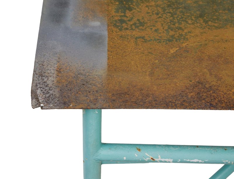 Large Industrial Painted Steel Table, 1920s for sale at Pamono