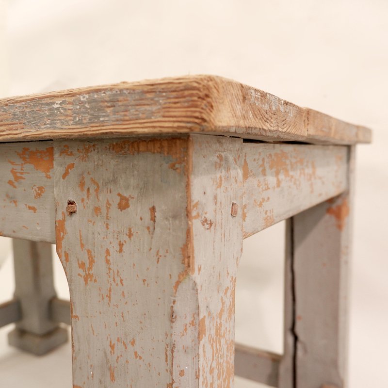 Wooden Workshop Table with Gray Patina for sale at Pamono
