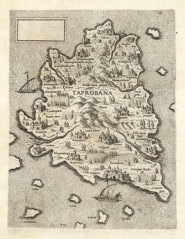 Map of Taprobana in the style of Lafreri, 1570s for sale at Pamono