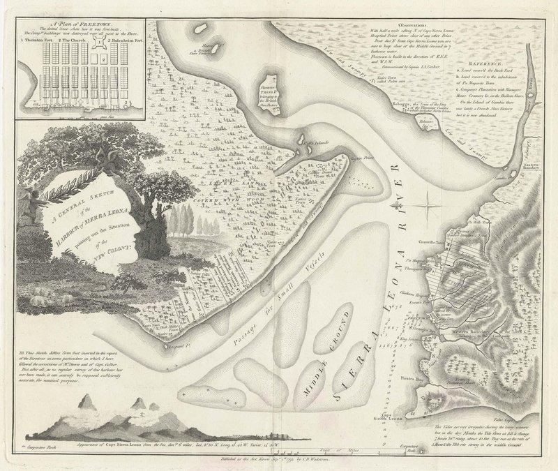 Early Edition Map of Freetown, 1795 for sale at Pamono