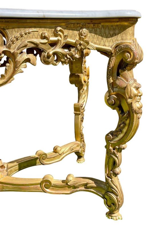 Napoleon III Gilded Wood Center Table for sale at Pamono
