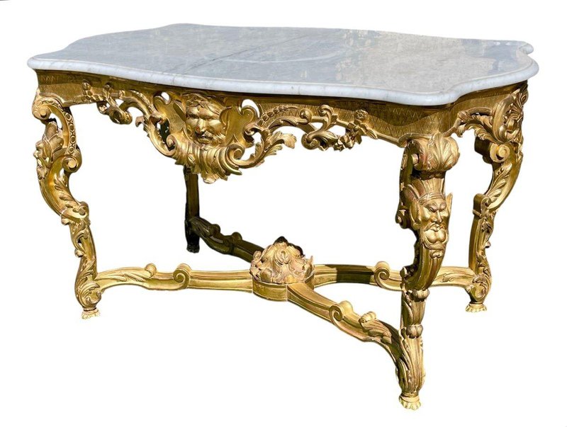 Napoleon III Gilded Wood Center Table for sale at Pamono
