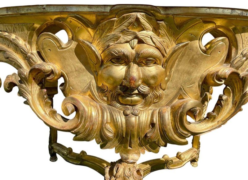 Napoleon III Gilded Wood Center Table for sale at Pamono