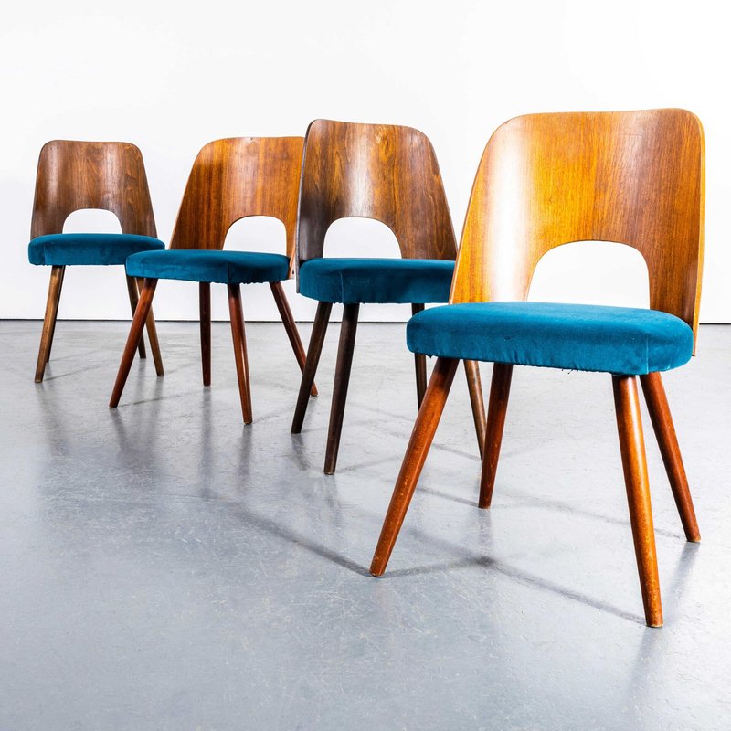 Blue Upholstered Dining Chairs by Oswald Haerdtl, 1960s, Set of 4 for ...