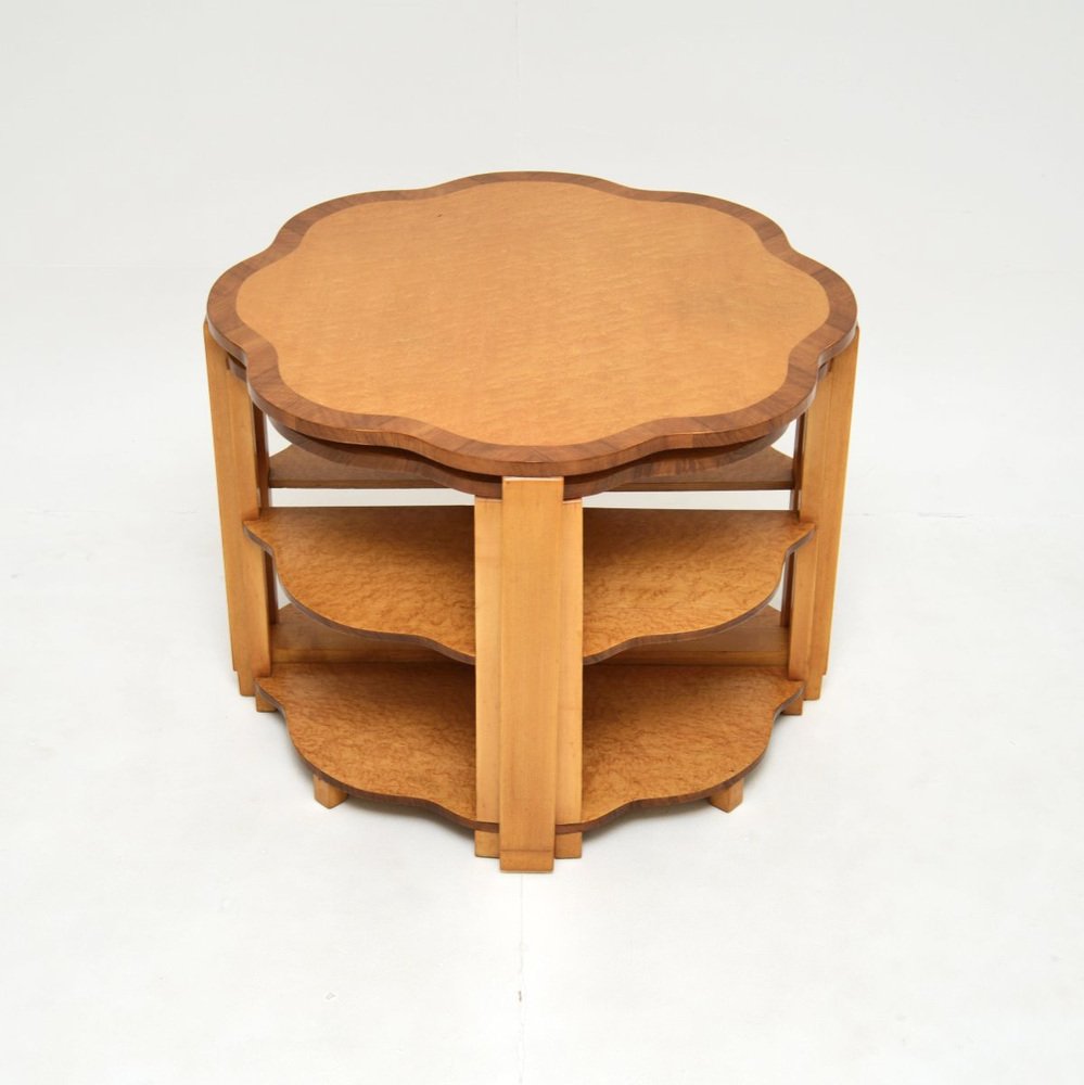 Art Deco Birds Eye Maple Nesting Coffee Tables, 1930s, Set of 5 for ...