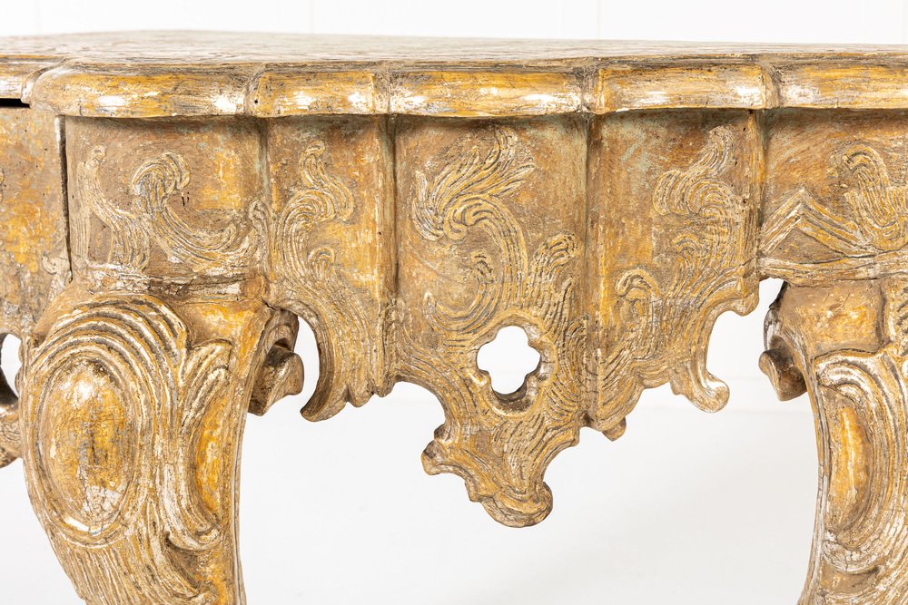 Antique Italian Silver Gilt Console Table for sale at Pamono