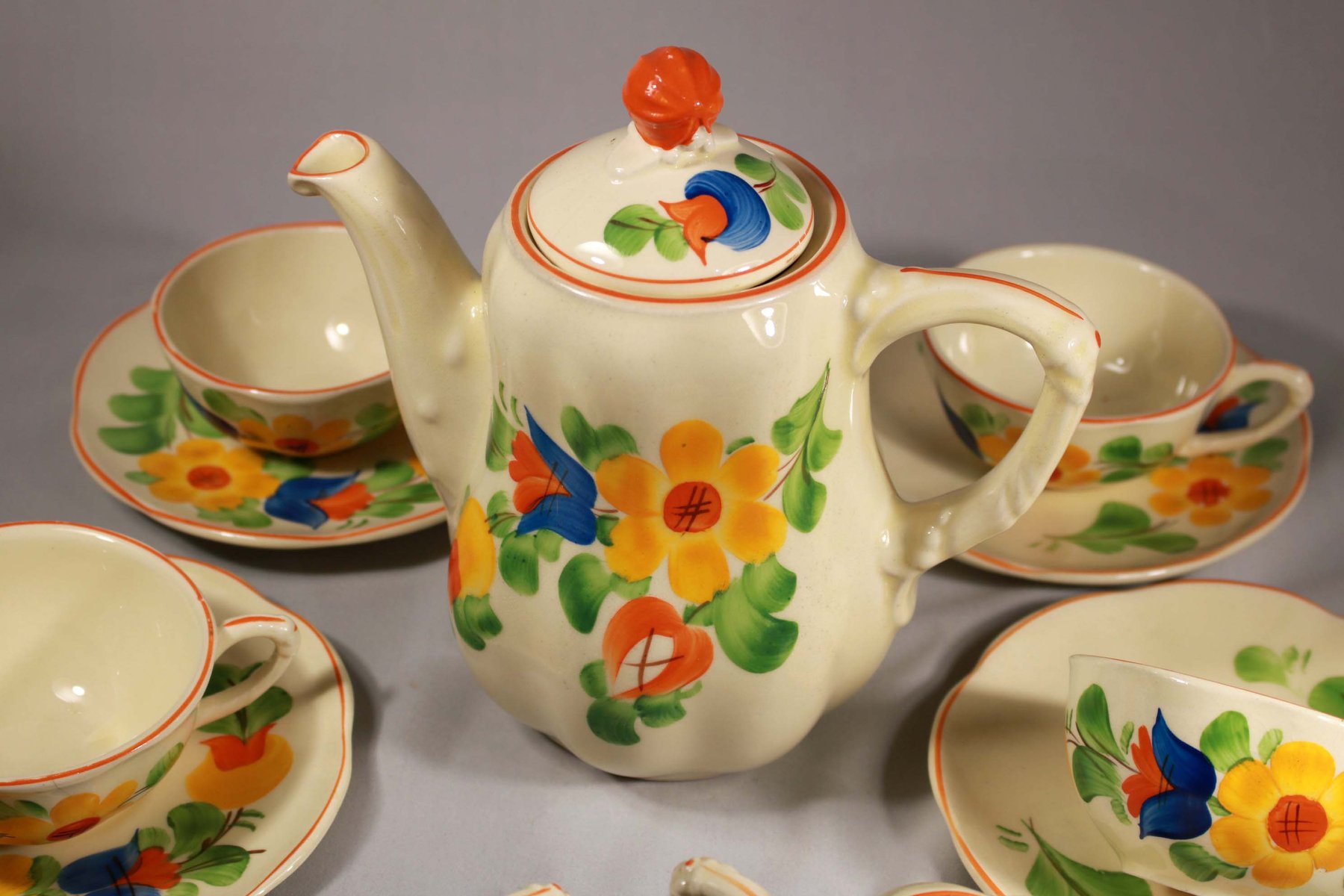 Vintage Tea Set, 1950s, Set of 7 for sale at Pamono