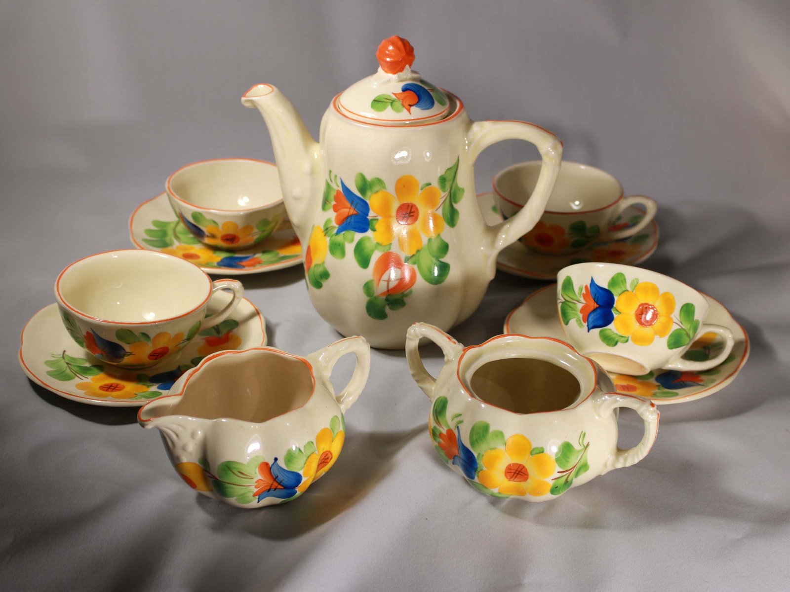 Vintage Tea Set, 1950s, Set of 7 for sale at Pamono