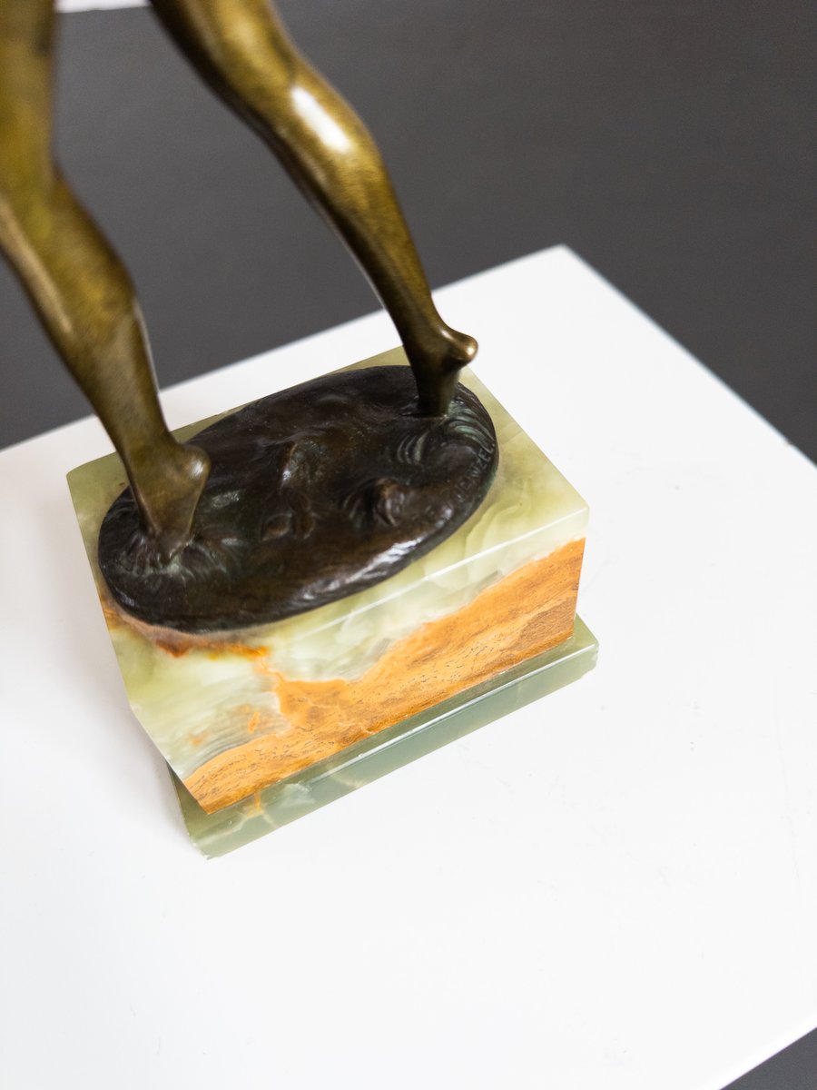 Vintage Art Deco Bronze Statue by Otto Poertzel, 1920s for sale at Pamono