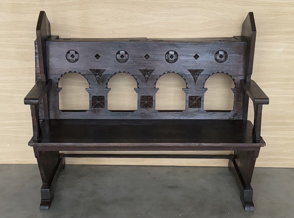 Antique Church Bench in Oak, 1890 for sale at Pamono