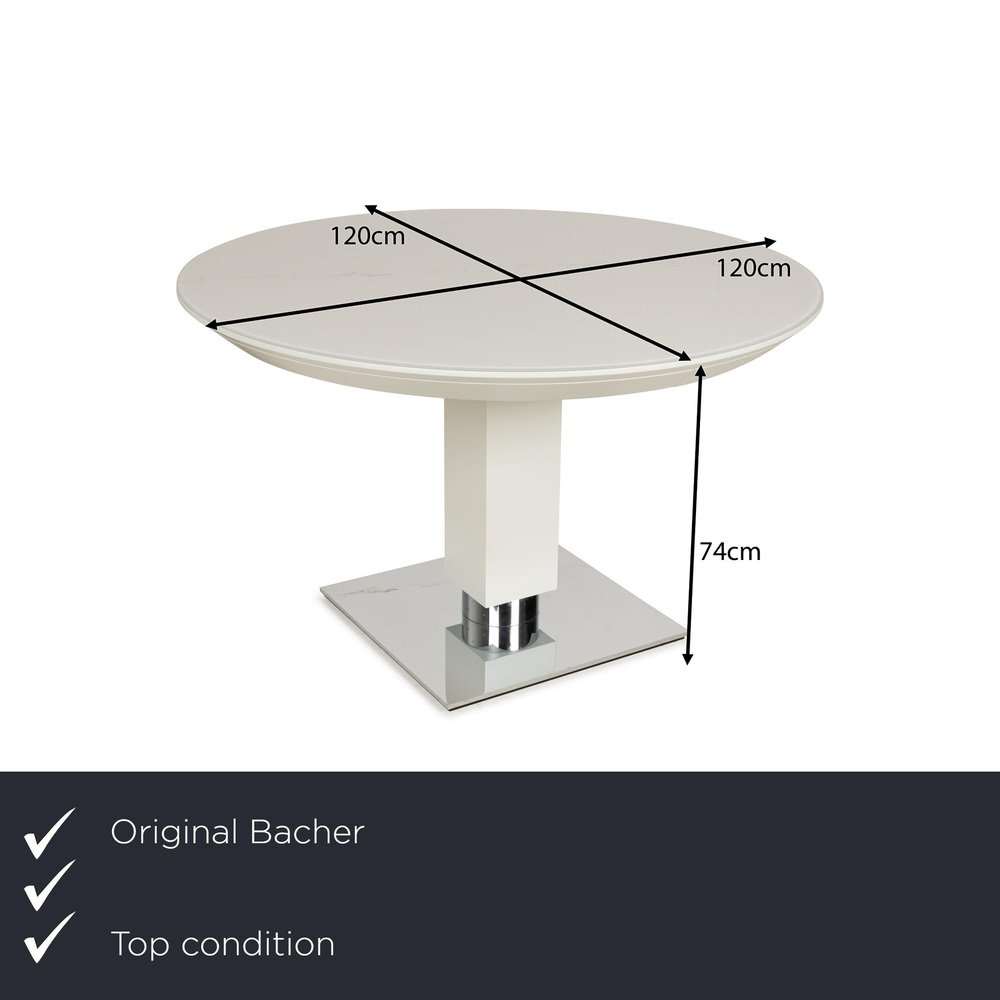 Bacher Todo Wood Glass Dining Table White for sale at Pamono
