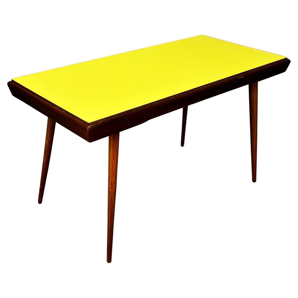 Czech Yellow Coffee Table, 1960s for sale at Pamono