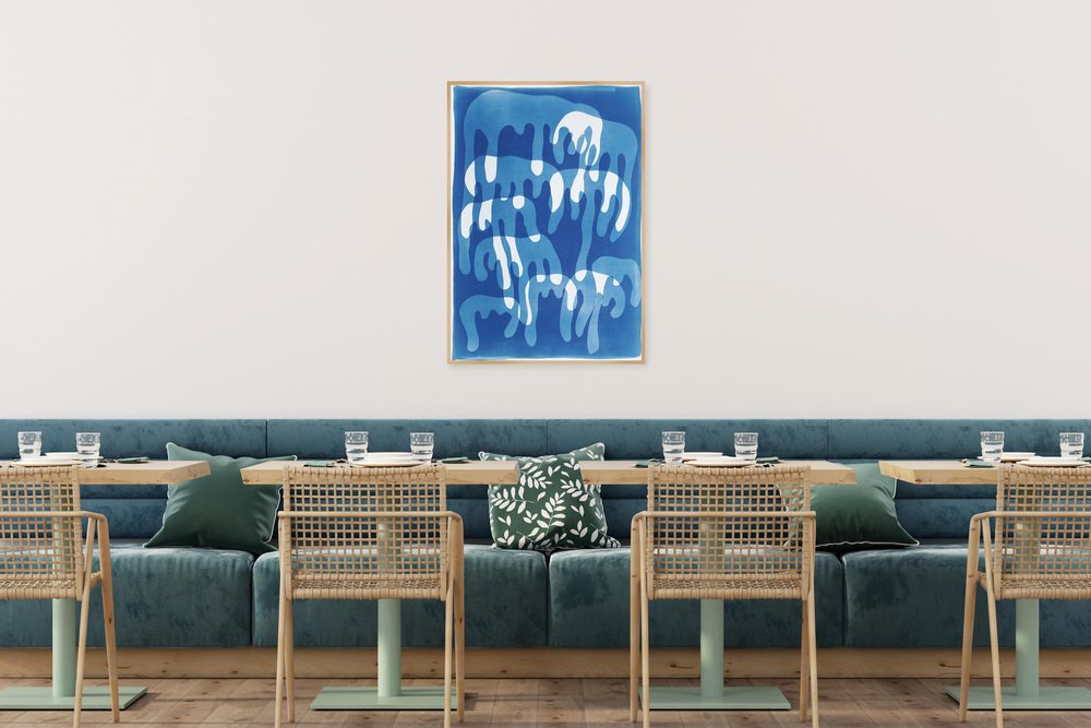 Kind of Cyan, Dripping Paint, Cyanotype, 2025 for sale at Pamono