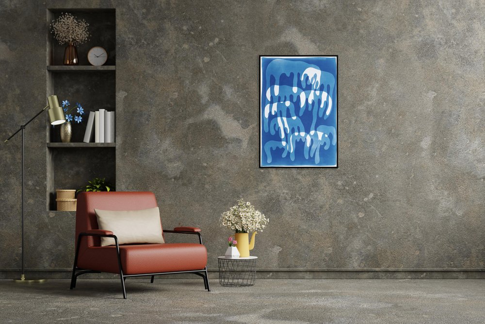 Kind of Cyan, Dripping Paint, Cyanotype, 2025 for sale at Pamono