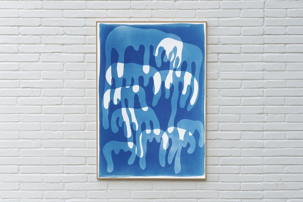 Kind of Cyan, Dripping Paint, Cyanotype, 2025 for sale at Pamono
