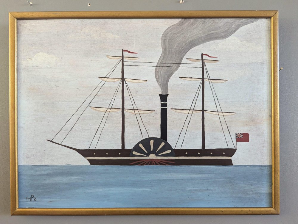 Matt Rix, Naval Steamship, Oil Painting, Framed for sale at Pamono