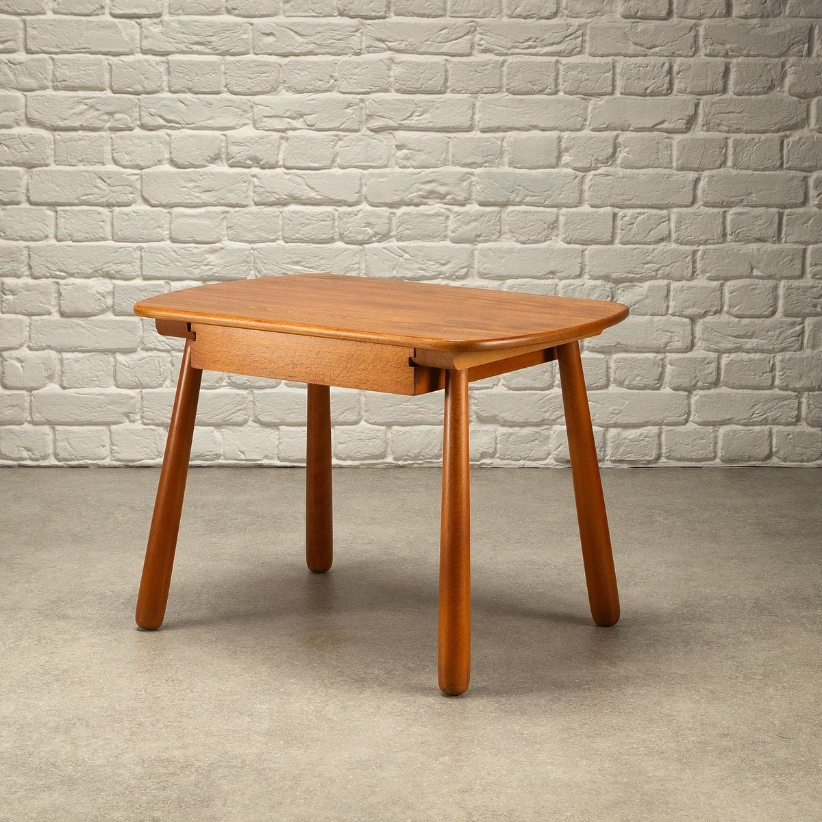 Vintage Danish Beech Side Table, 1950s for sale at Pamono