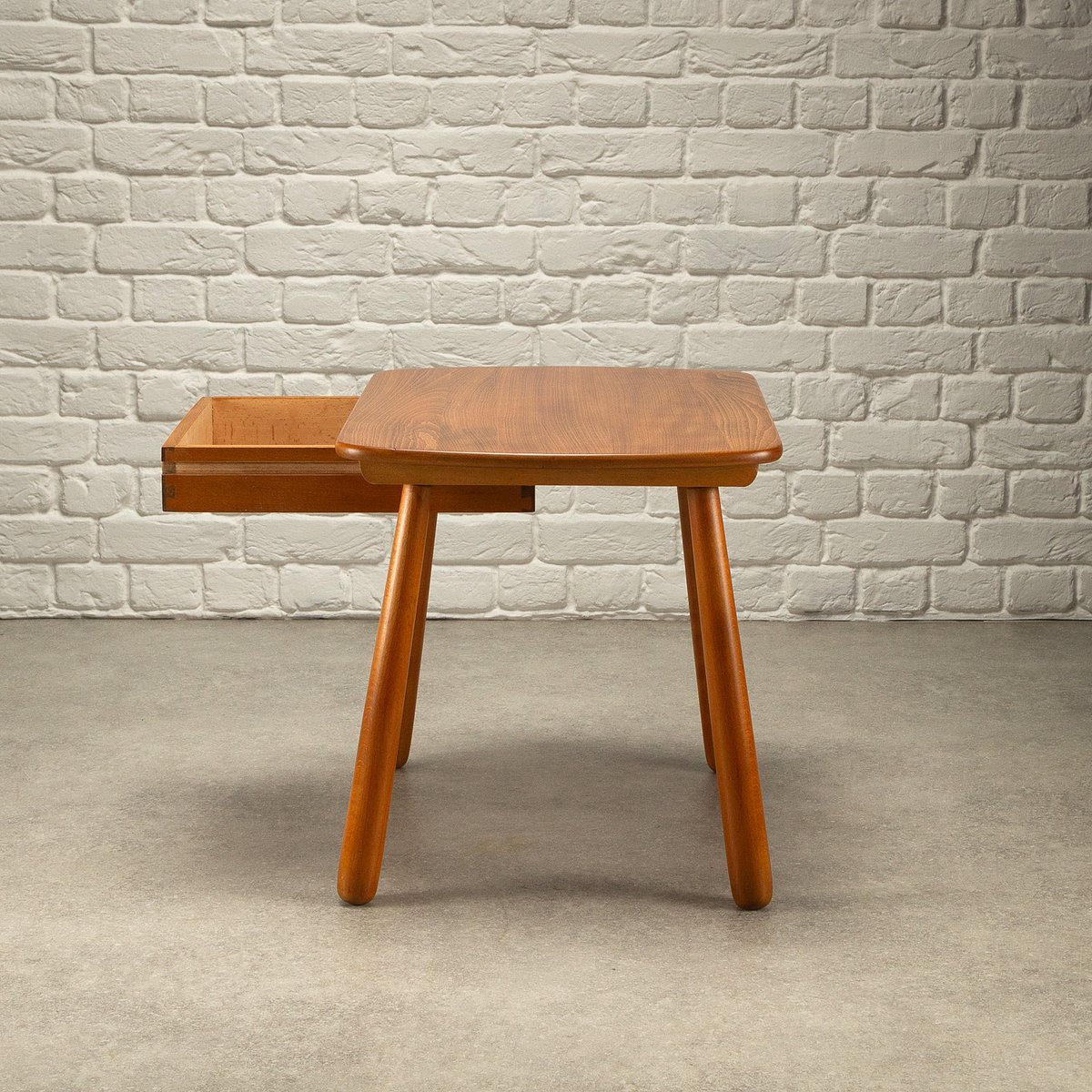 Vintage Danish Beech Side Table, 1950s for sale at Pamono