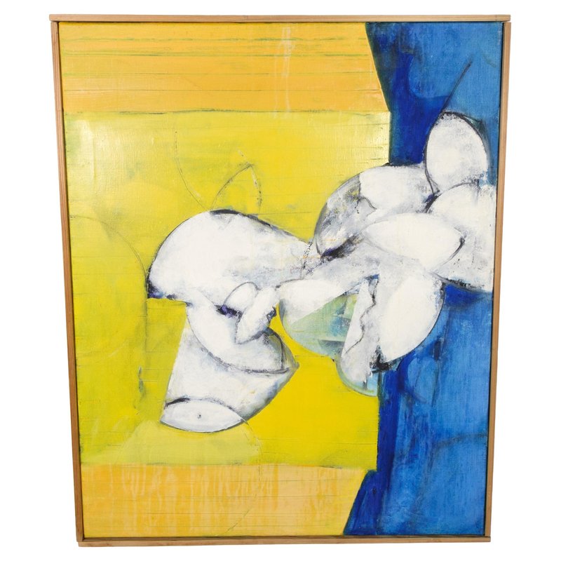 Allan Schmidt, Composition, 1968, Oil Painting on Canvas, Framed for ...