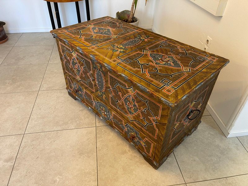 Rustic Painted Farmhouse Chest for sale at Pamono