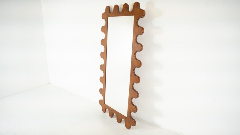 Wave Mirror in Wood, Italy for sale at Pamono