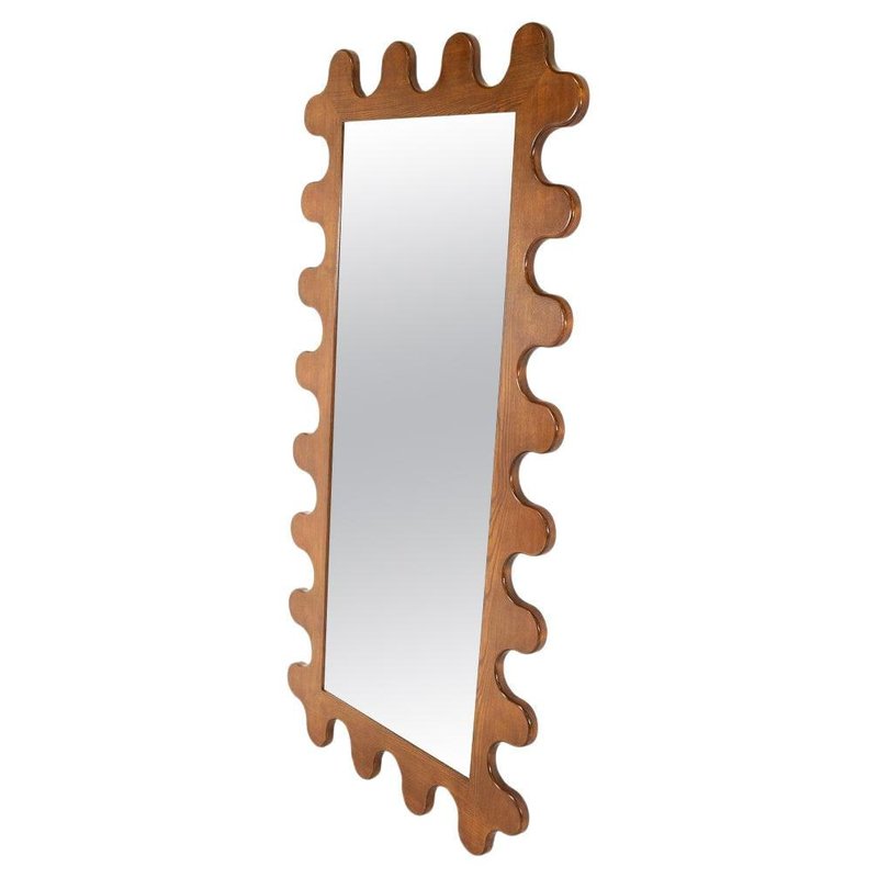 Wave Mirror in Wood, Italy for sale at Pamono