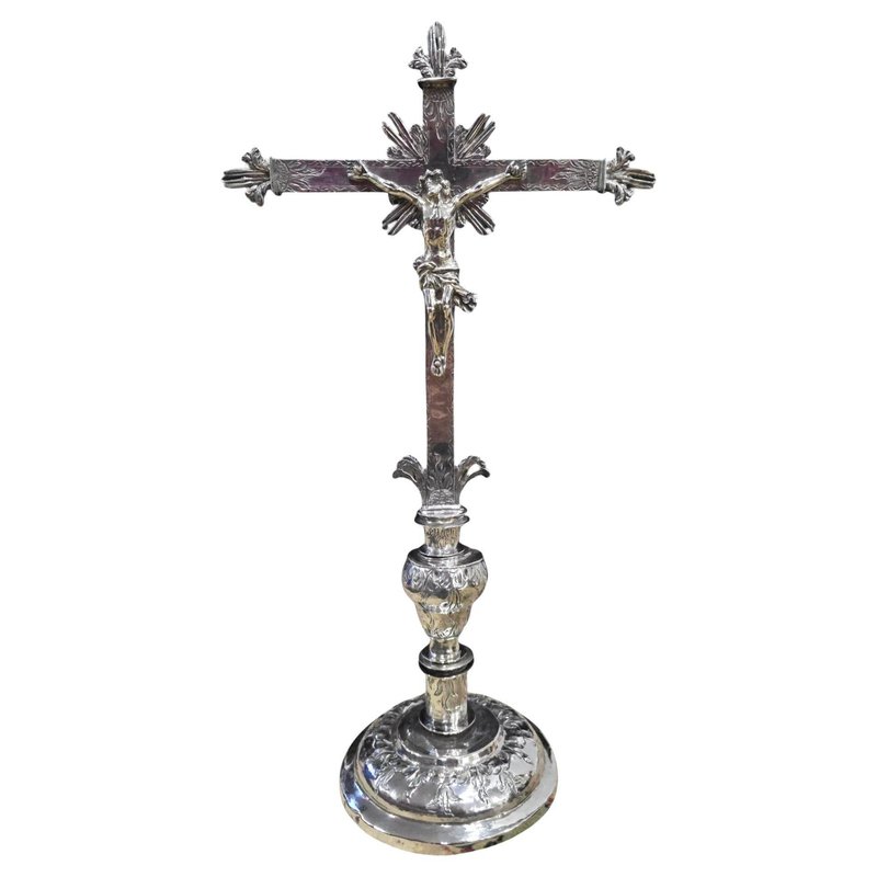 16th Century Spanish Silver Altar Cross, 1550s for sale at Pamono