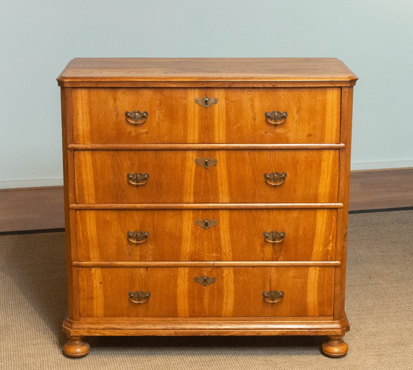 Antique Biedermeier Oak Chest of Drawers, 1890s for sale at Pamono