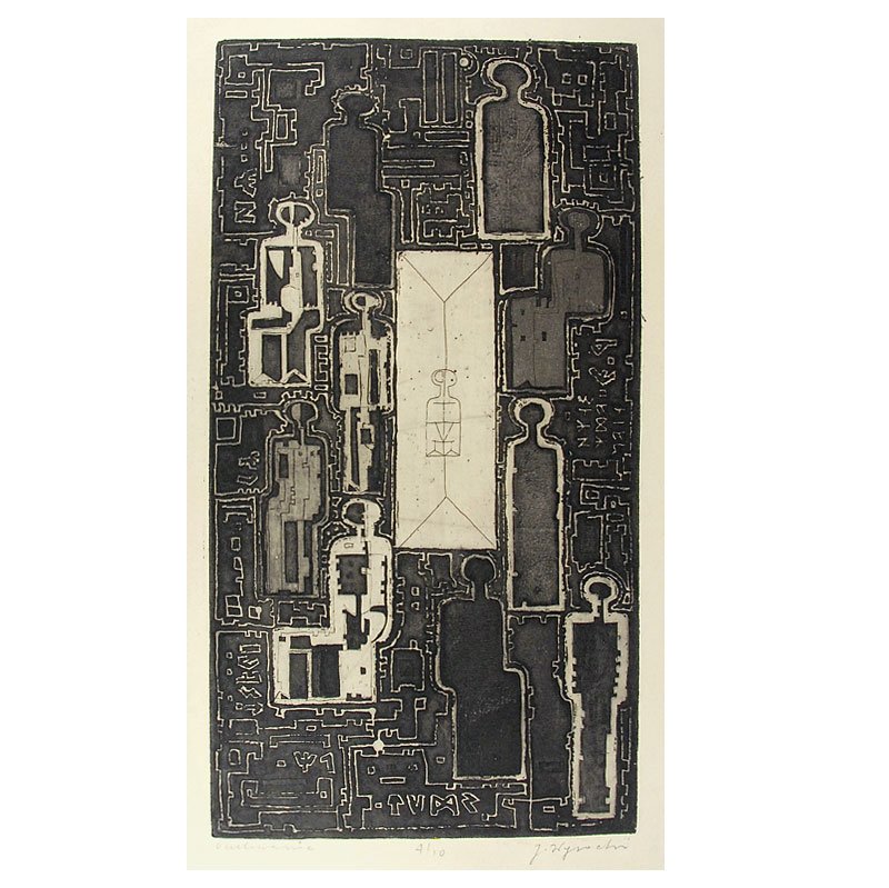 Janusz Wysocki, Waiting, Engraving, 1960s for sale at Pamono