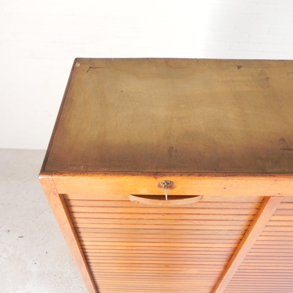 Oak Roller Shutter Box with 2 Shutters, 1930s for sale at Pamono