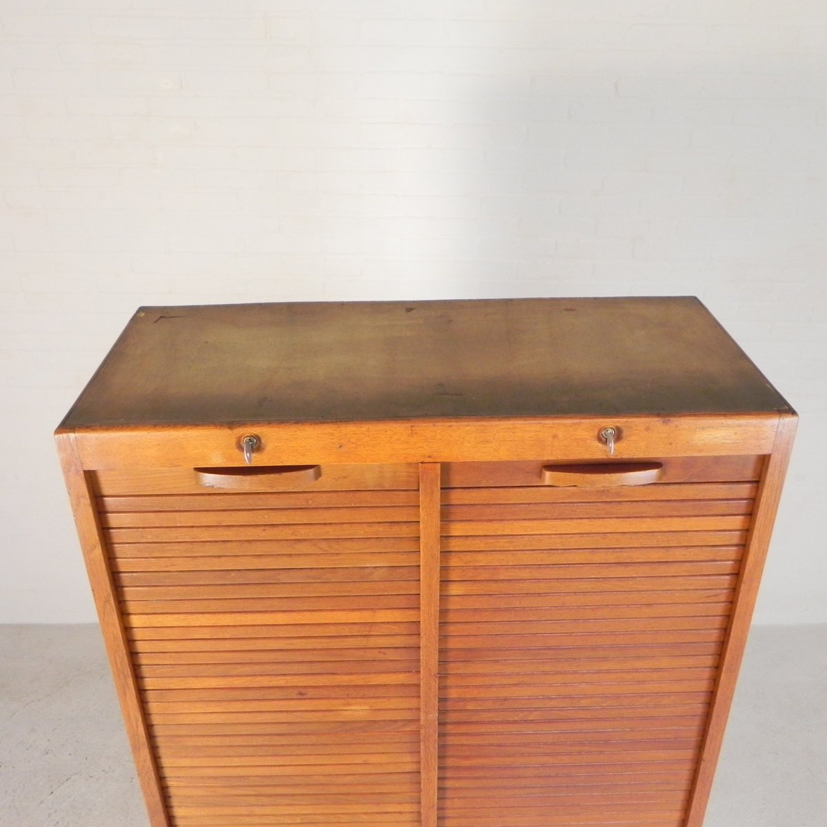 Oak Roller Shutter Box with 2 Shutters, 1930s for sale at Pamono