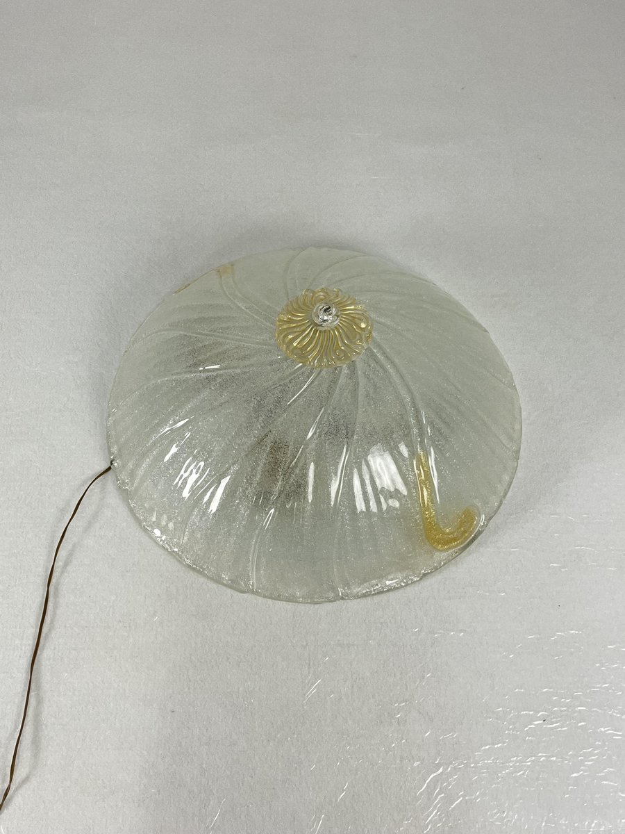 Venetian Ceiling Light with 4 Lights in Grit Murano Glass, 1980s for ...