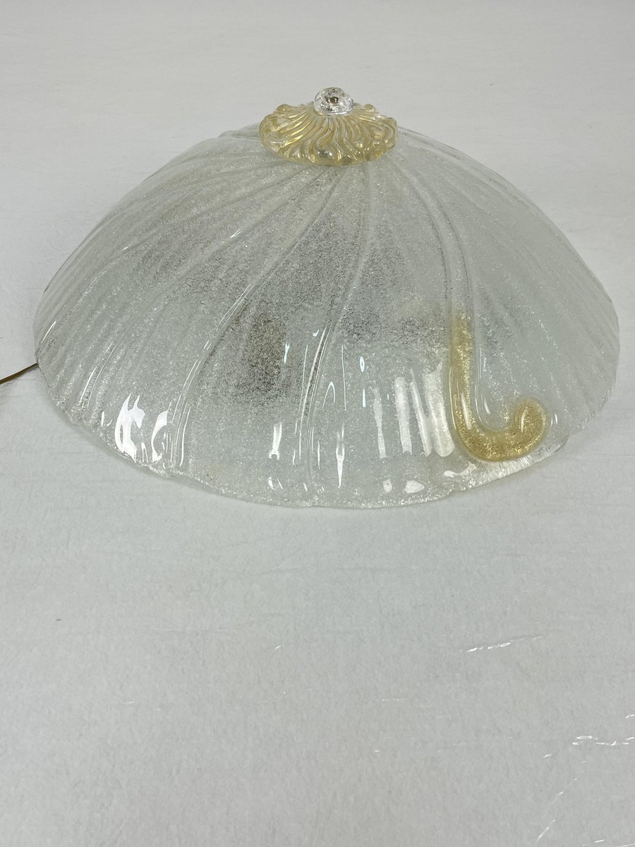 Venetian Ceiling Light with 4 Lights in Grit Murano Glass, 1980s for ...