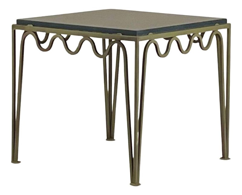 Méandre Verdigris and Black Limestone Square Side Table by Atelier ...