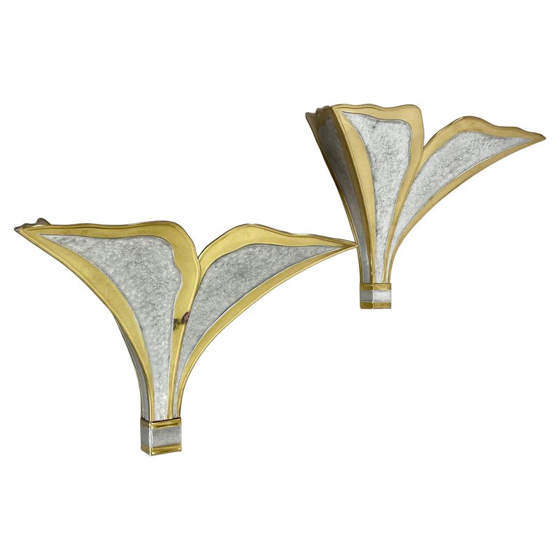 Bi-Color Wall Lights attributed to Henri Fernandez for Honoré, France ...