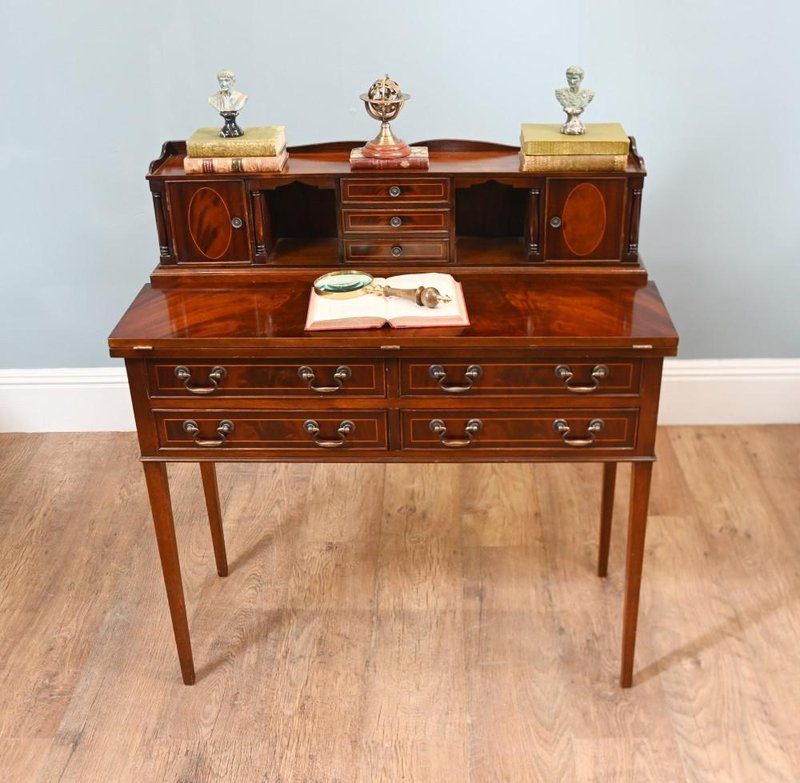 Sheraton Ladies Desk Bureau in Mahogany, 1890s for sale at Pamono