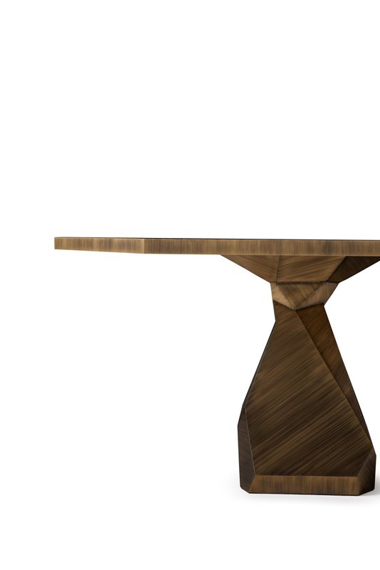 Rock 140 Brass Dining Table by Ginger & Jagger for sale at Pamono