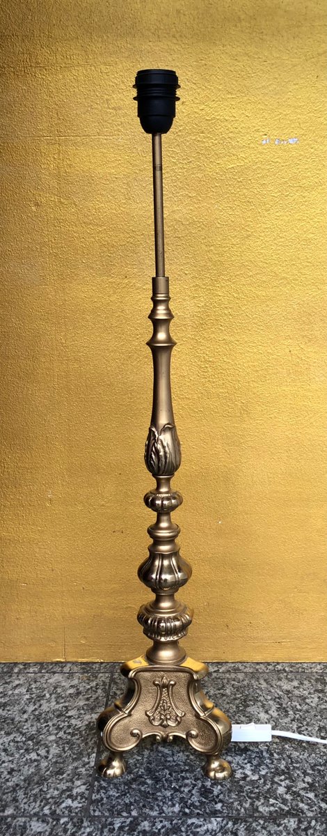 Baroque Brass Lamp Base for sale at Pamono