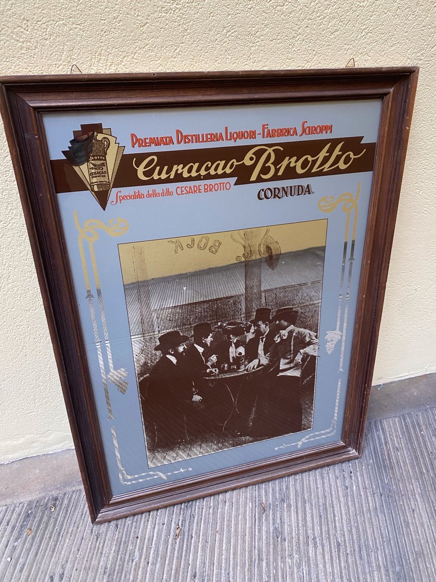 Advertising Mirror with Chestnut Frame, 1920s for sale at Pamono